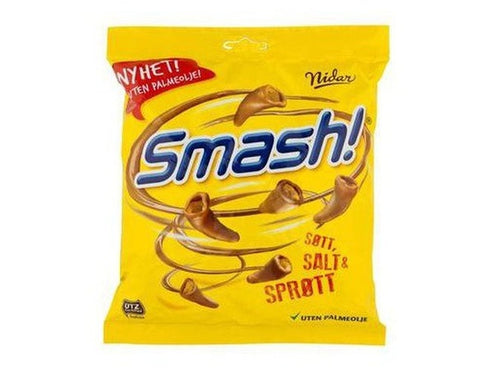 Nidar Smash chocolate covered snacks 200 gram – Norwegian Foodstore